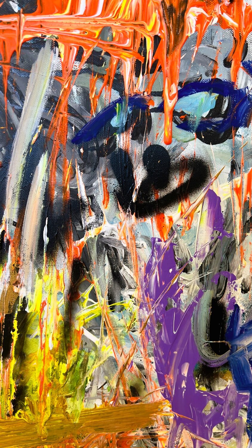 Splatch von Muriel Deumié (2023): Malerei Acryl, Farbspray auf Leinwand ...