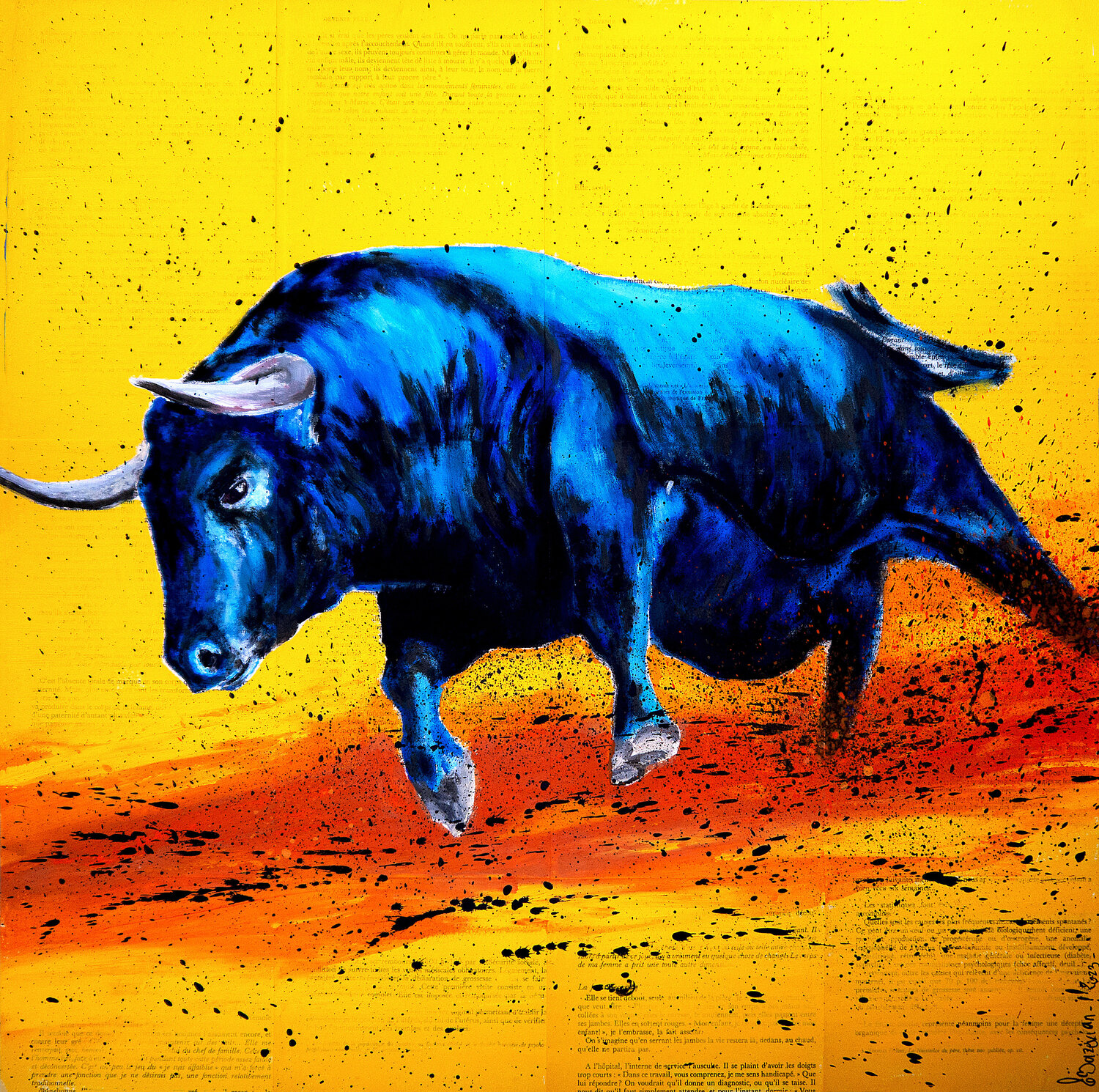 Bull Oil Painting