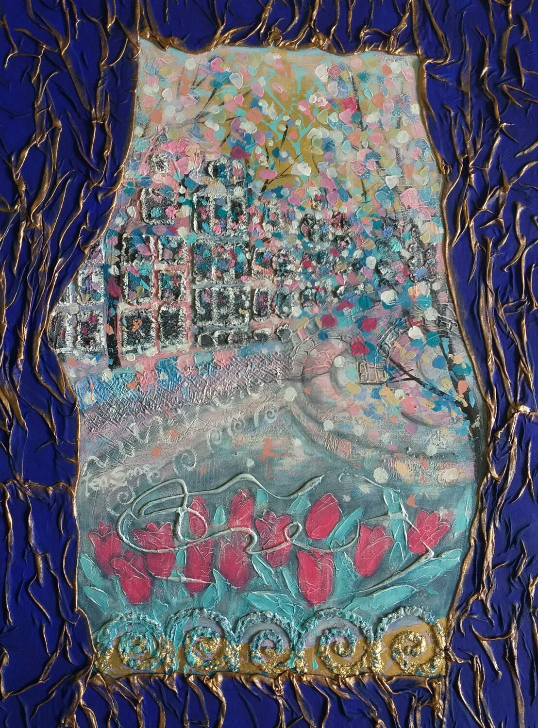 Tulips in Amsterdam von Teo Soos (2020): Malerei Acryl, Sand auf Karton ...