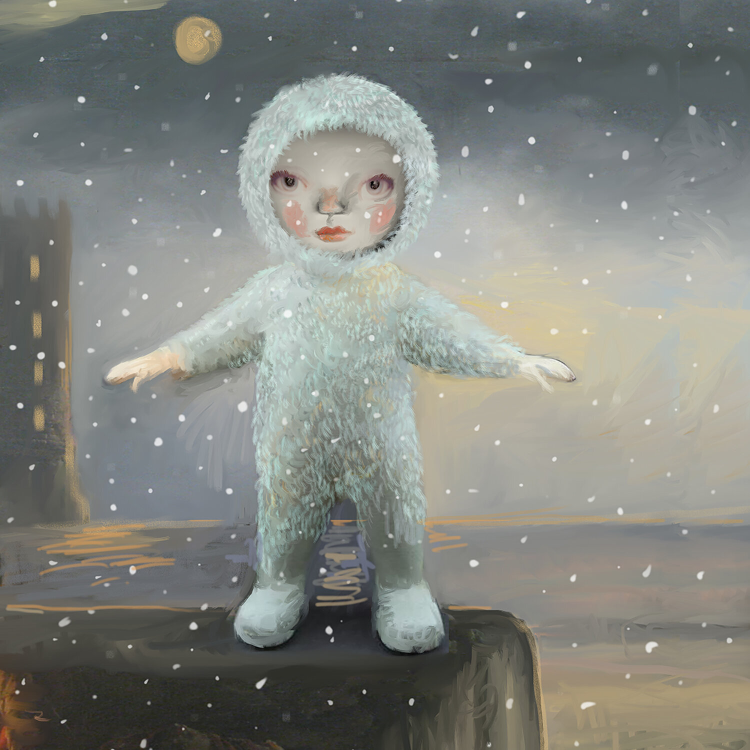 Snow Drop by Catherine Denvir (2022) : Painting Oil on Canvas - Singulart