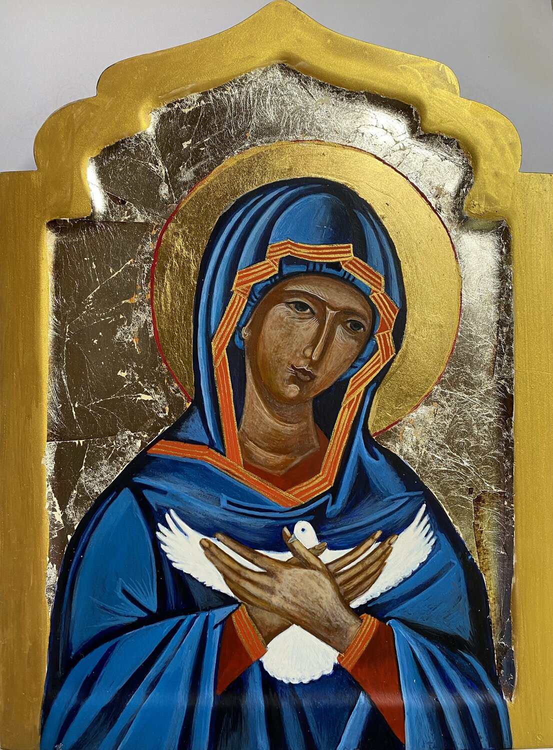 Madonna by Dolgor Dugarova (2022) : Painting Tempera, Pigments on Wood ...