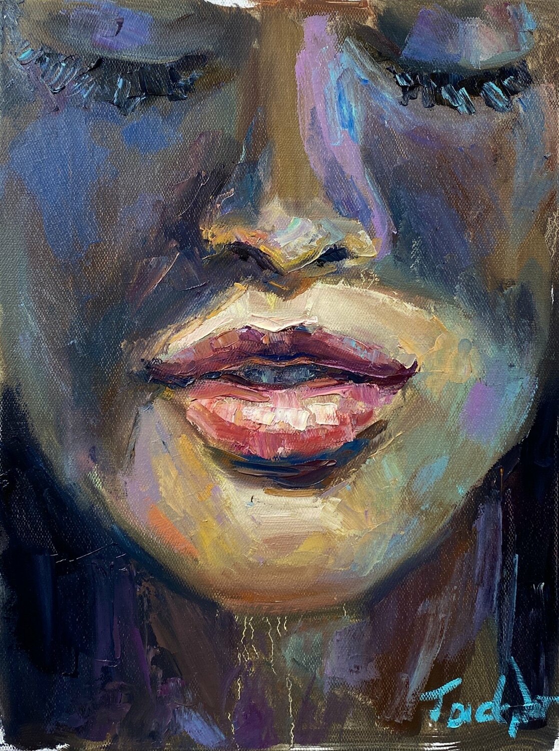 Painting Of Face On Canvas