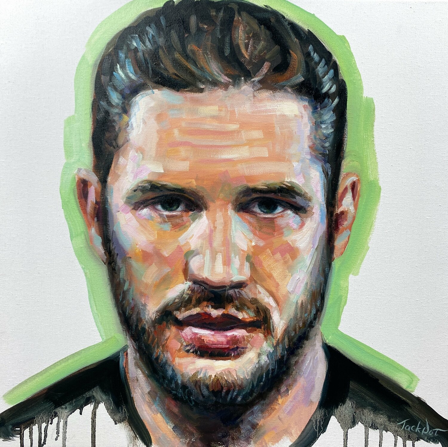 Tom Hardy oil portrait original painting hand drawn canvas wall art by ...