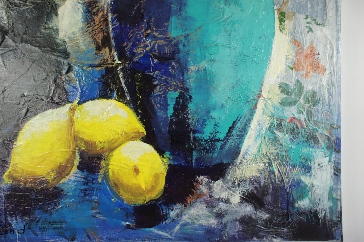 Amphore aux citrons von Marie Ferrand (2025): Malerei Acryl, Collage ...