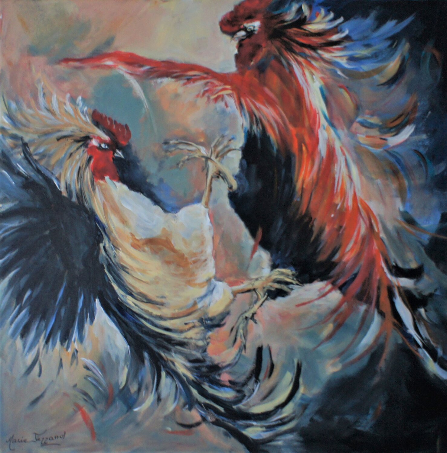 Combat by Marie Ferrand (2022) : Painting Acrylic on Canvas - Singulart