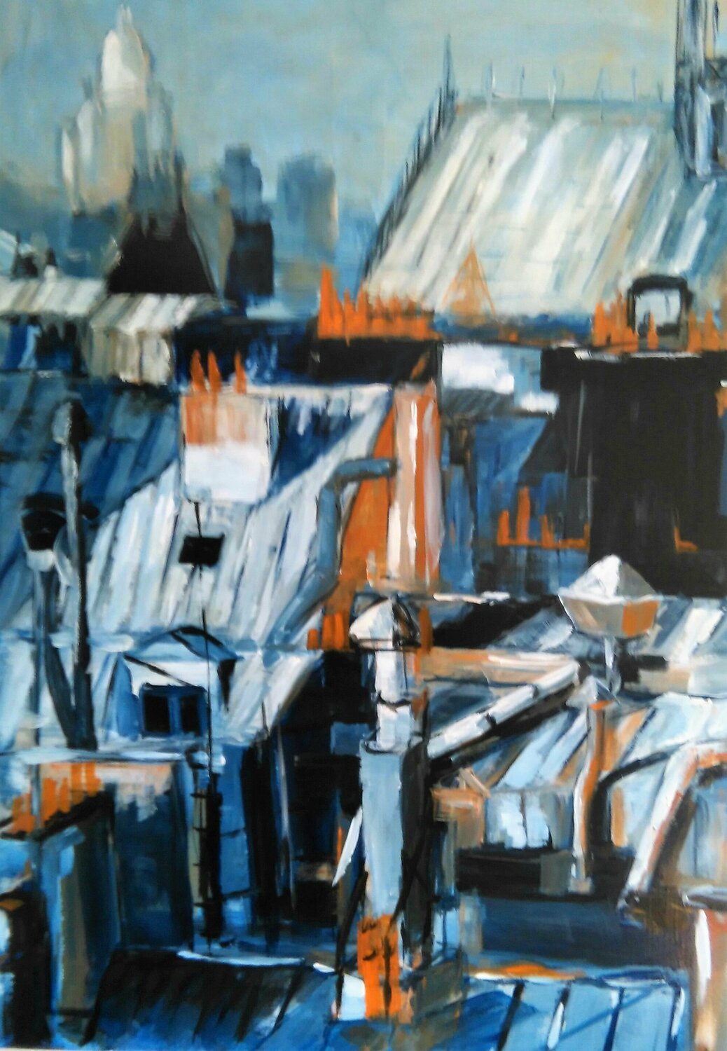 Par dessus les toits de Paris de Marie Ferrand (2017) : Peinture ...