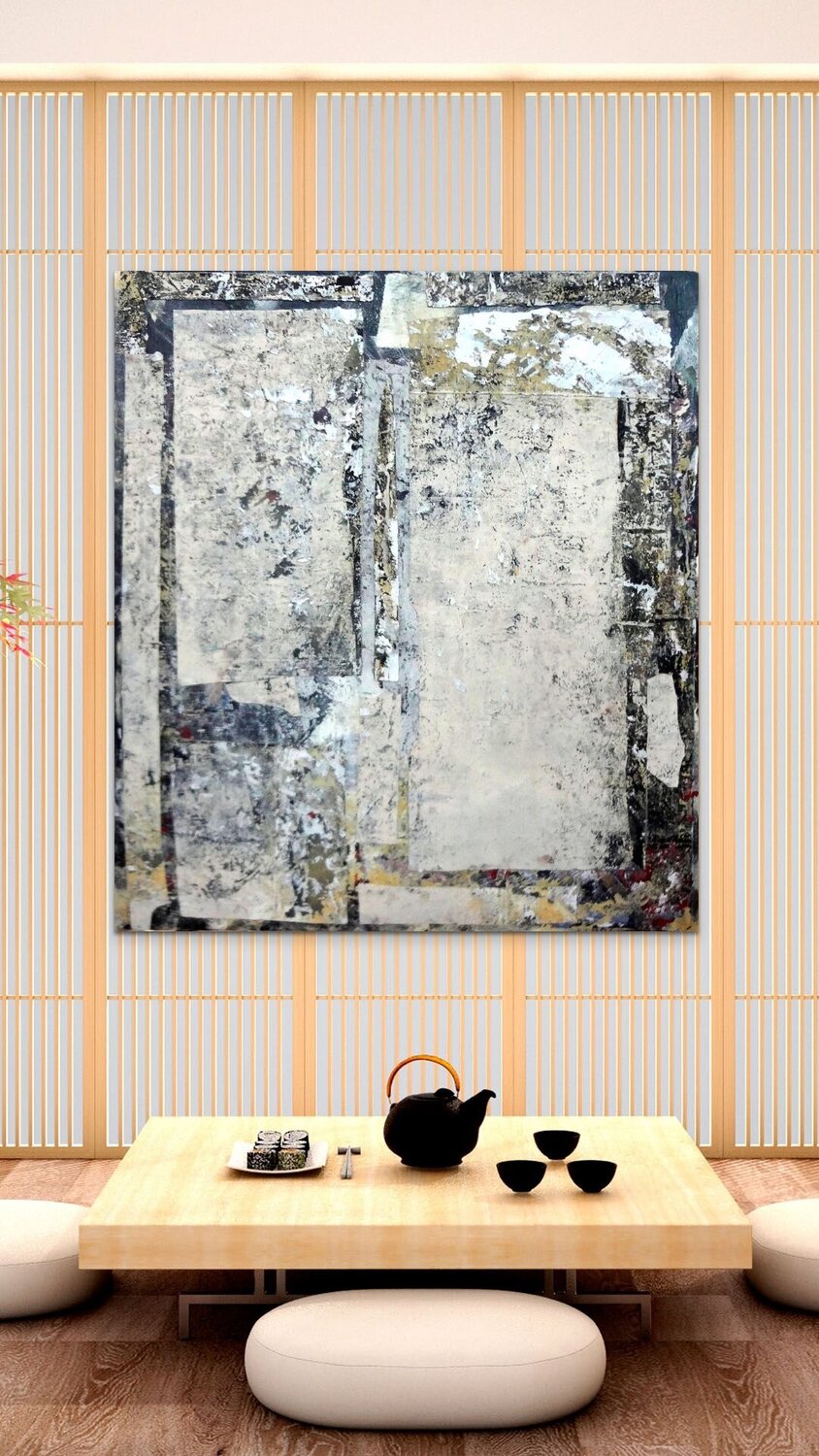 Slanted Landmarks by Matthew Dibble (2023) : Painting Collage on Canvas ...