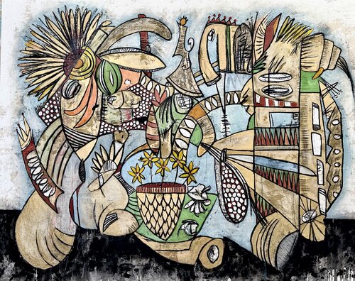 Fractured King by Bruce Rubenstein (2026) : Painting Acrylic, Charcoal ...