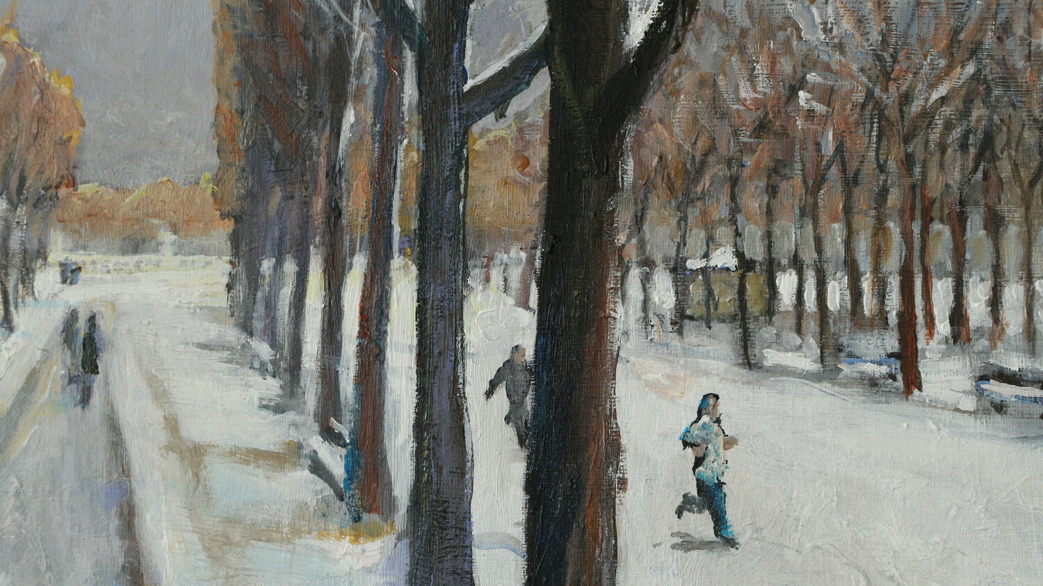Un hiver au Luxembourg by Bertrand Girard (2021) : Painting Acrylic on ...