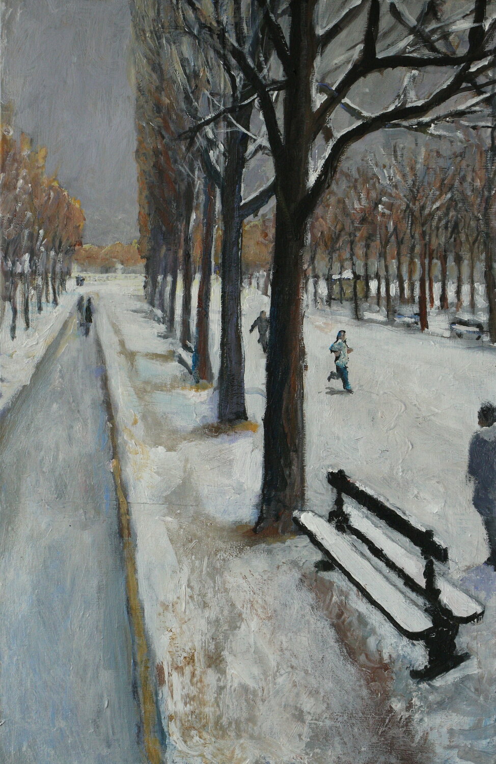 Un hiver au Luxembourg by Bertrand Girard (2021) : Painting Acrylic on ...