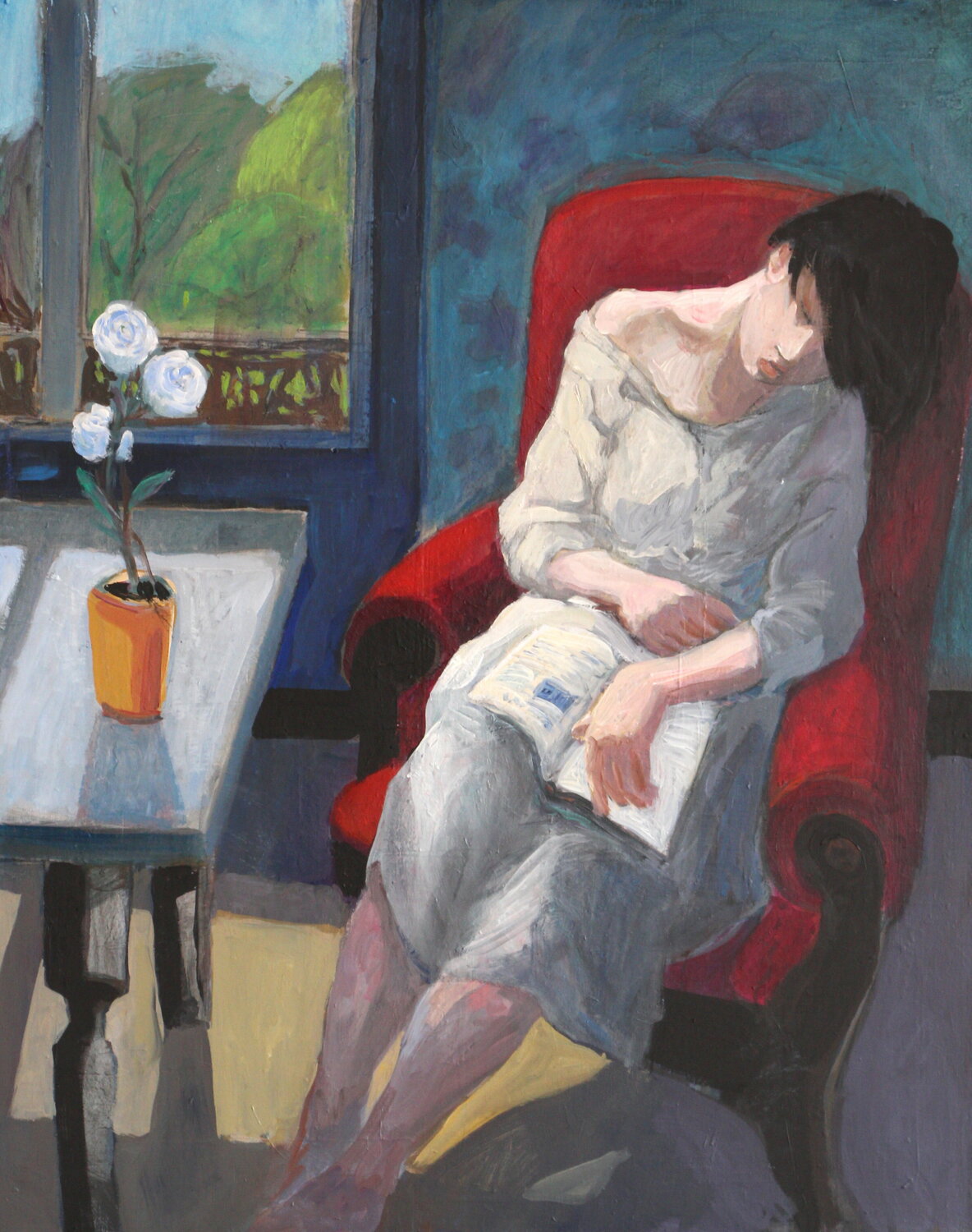 La lectrice endormie by Bertrand Girard (2020) : Painting Acrylic on ...