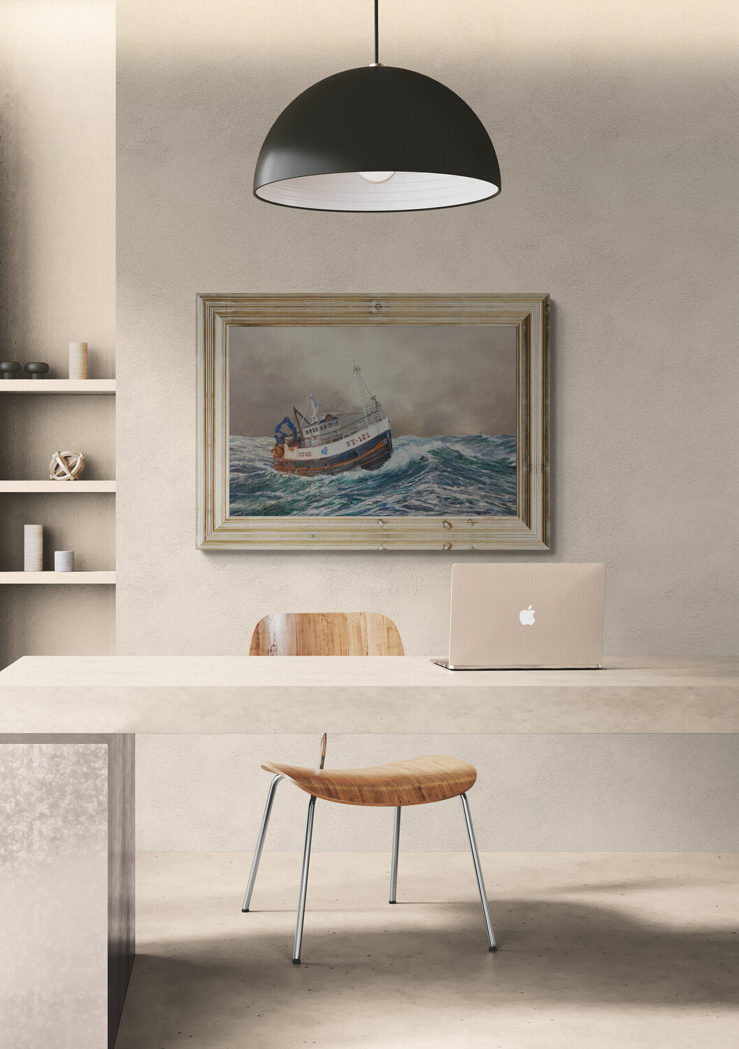 HOMEWARD BOUND IN HEAVY SEAS von Peter Goodhall (2025): Malerei Öl auf ...