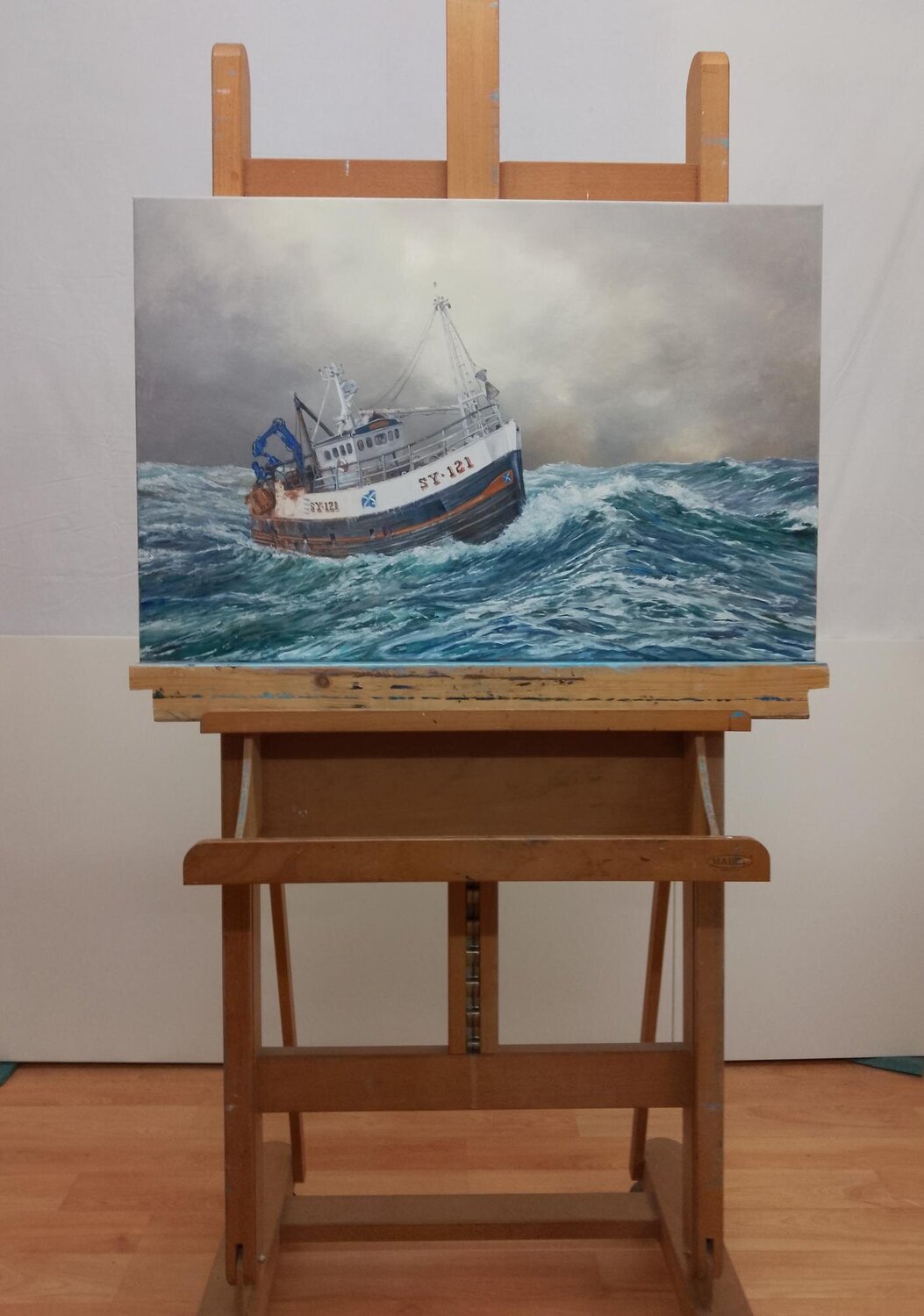 HOMEWARD BOUND IN HEAVY SEAS von Peter Goodhall (2025): Malerei Öl auf ...