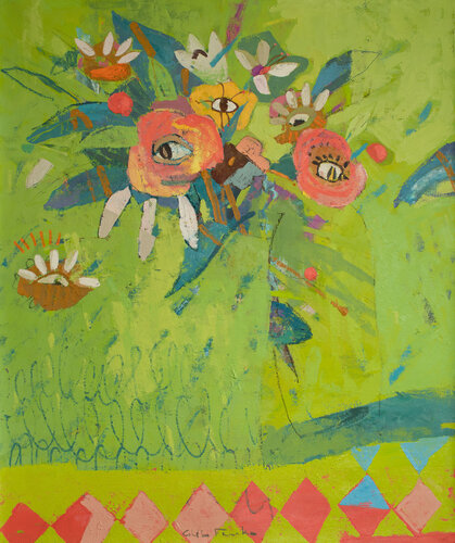 The Three Flowers II by Glib Franko (2024) : Painting Oil on Canvas ...