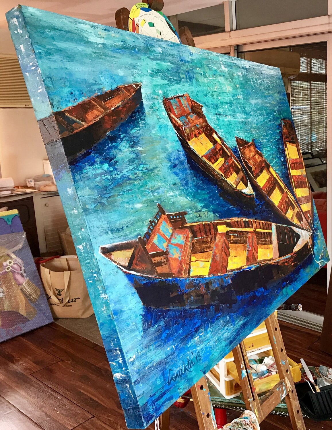 KASHTIYAAN by Anukta Mukherjee Ghosh (2018) : Painting Acrylic on ...