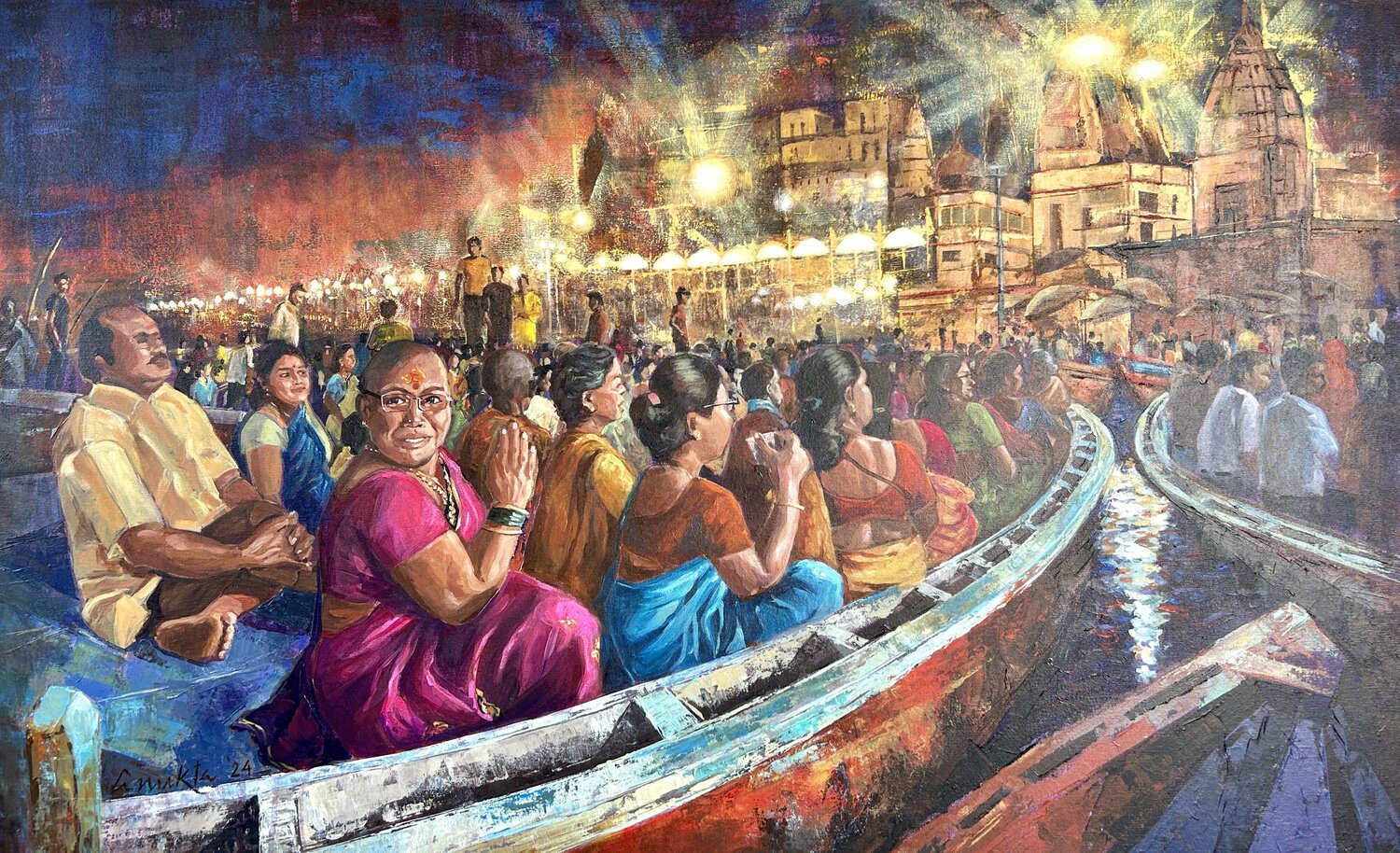 DEVOTION - EVENING AARTI AT VARANASI by Anukta Mukherjee Ghosh (2024 ...