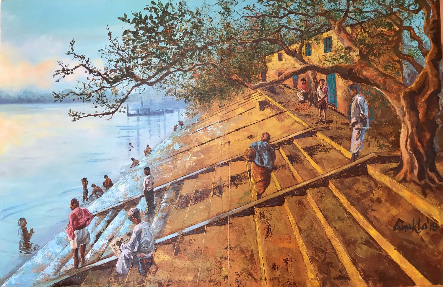 STAIRWAY TO PURITY by Anukta Mukherjee Ghosh (2018) : Painting Acrylic ...