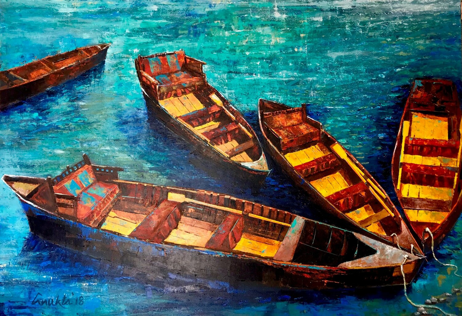 KASHTIYAAN by Anukta Mukherjee Ghosh (2018) : Painting Acrylic on ...