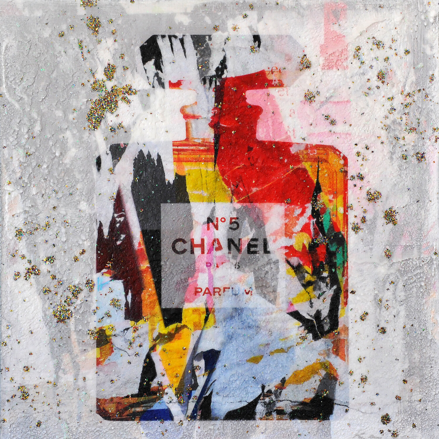 Chanel no. 5 by Karin Vermeer (2023) : Painting Acrylic, Collage on Linen - Singulart
