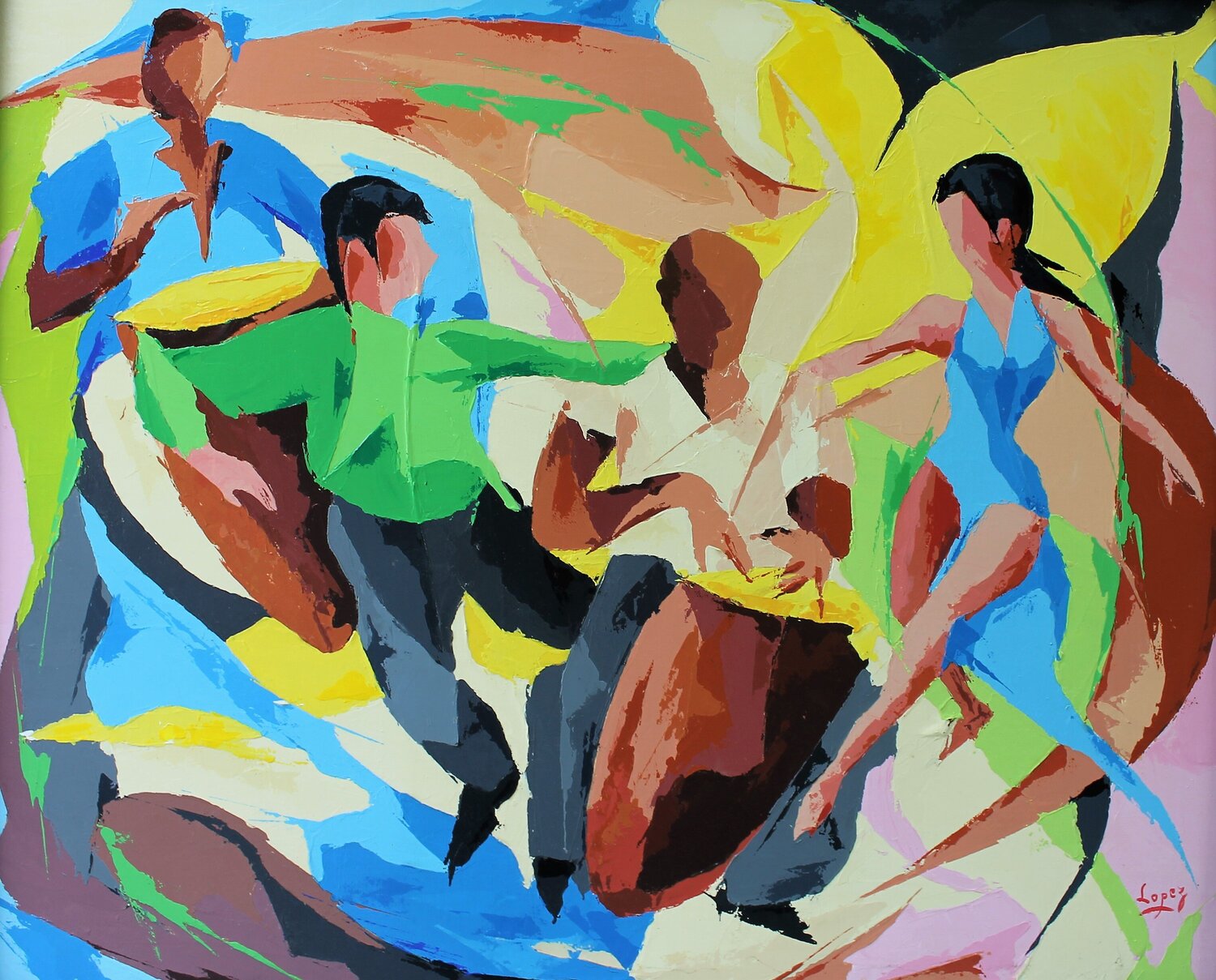 Salsa au Tam-tam by Jean-Luc Lopez (2004) : Painting Acrylic on Canvas ...