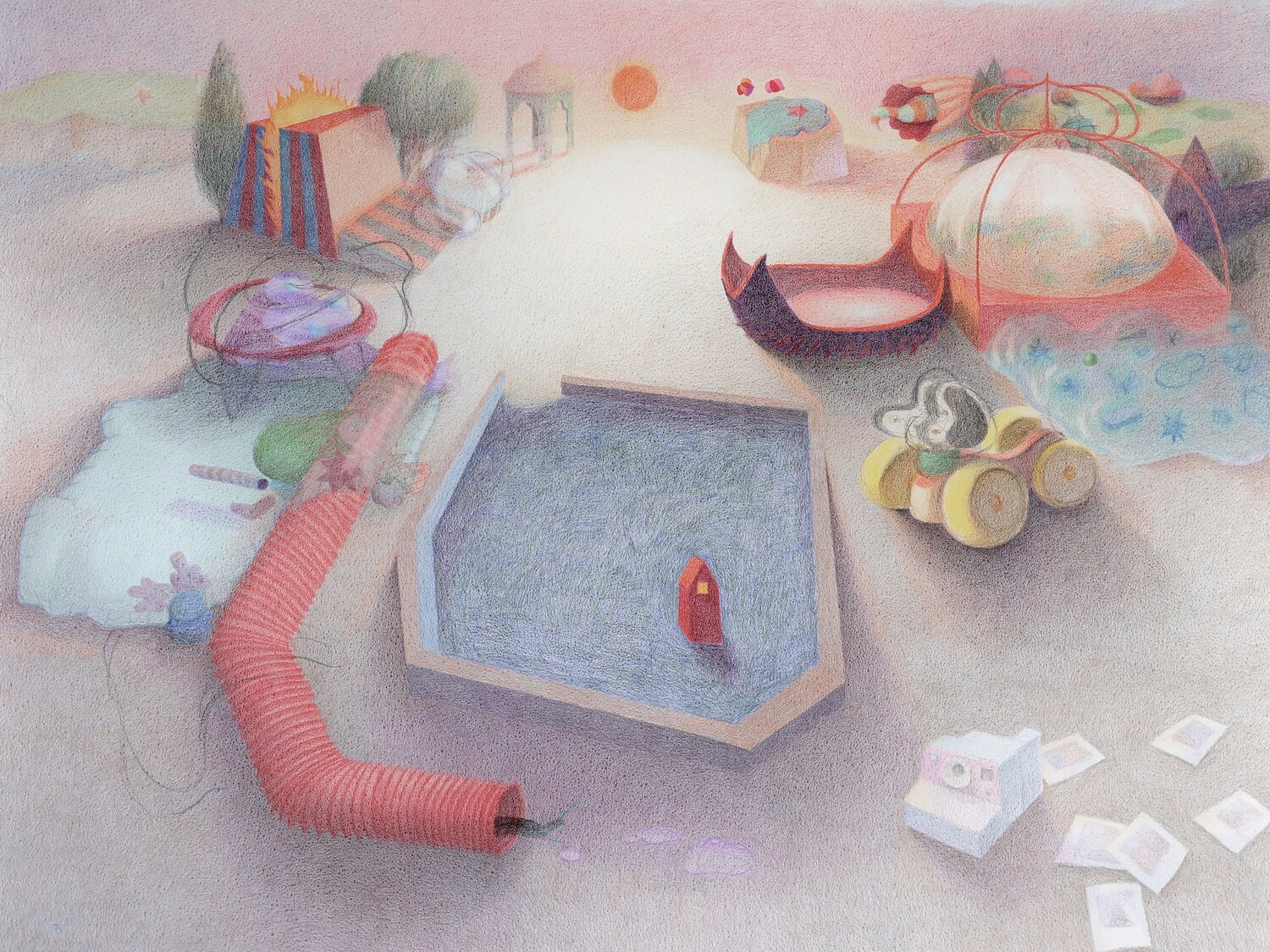 Topography of a Dream II de Edith Torony (2025): Dibujo Lápiz de color ...