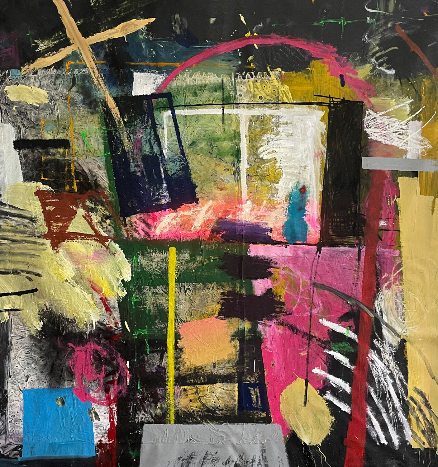 Everything was almost aligned de Evgen Lisniak (2023): Pintura Acrílico, Graffiti en Lienzo ...