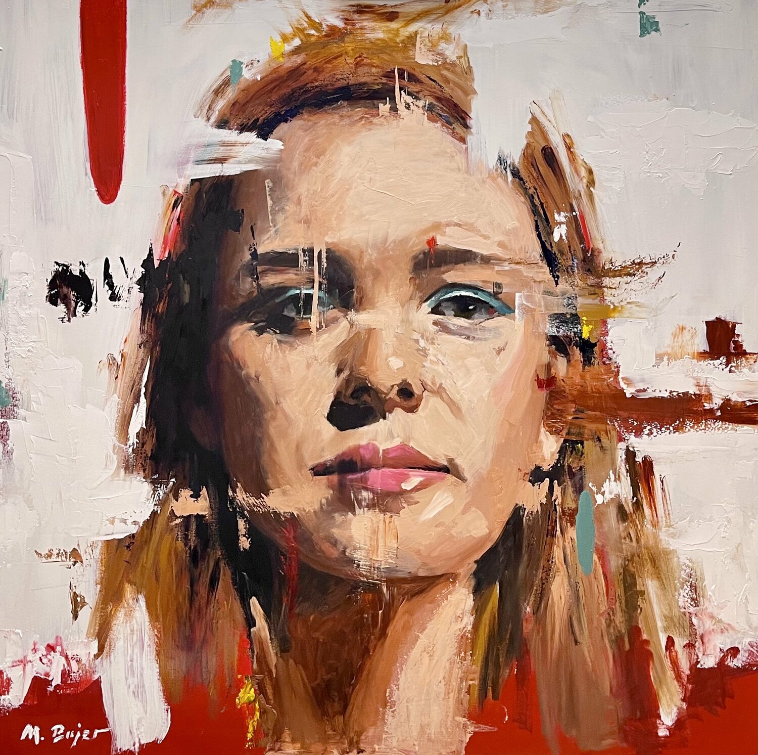Disrupted Portrait, Nr. 19 by Michael Bajer (2021) : Painting Oil on ...