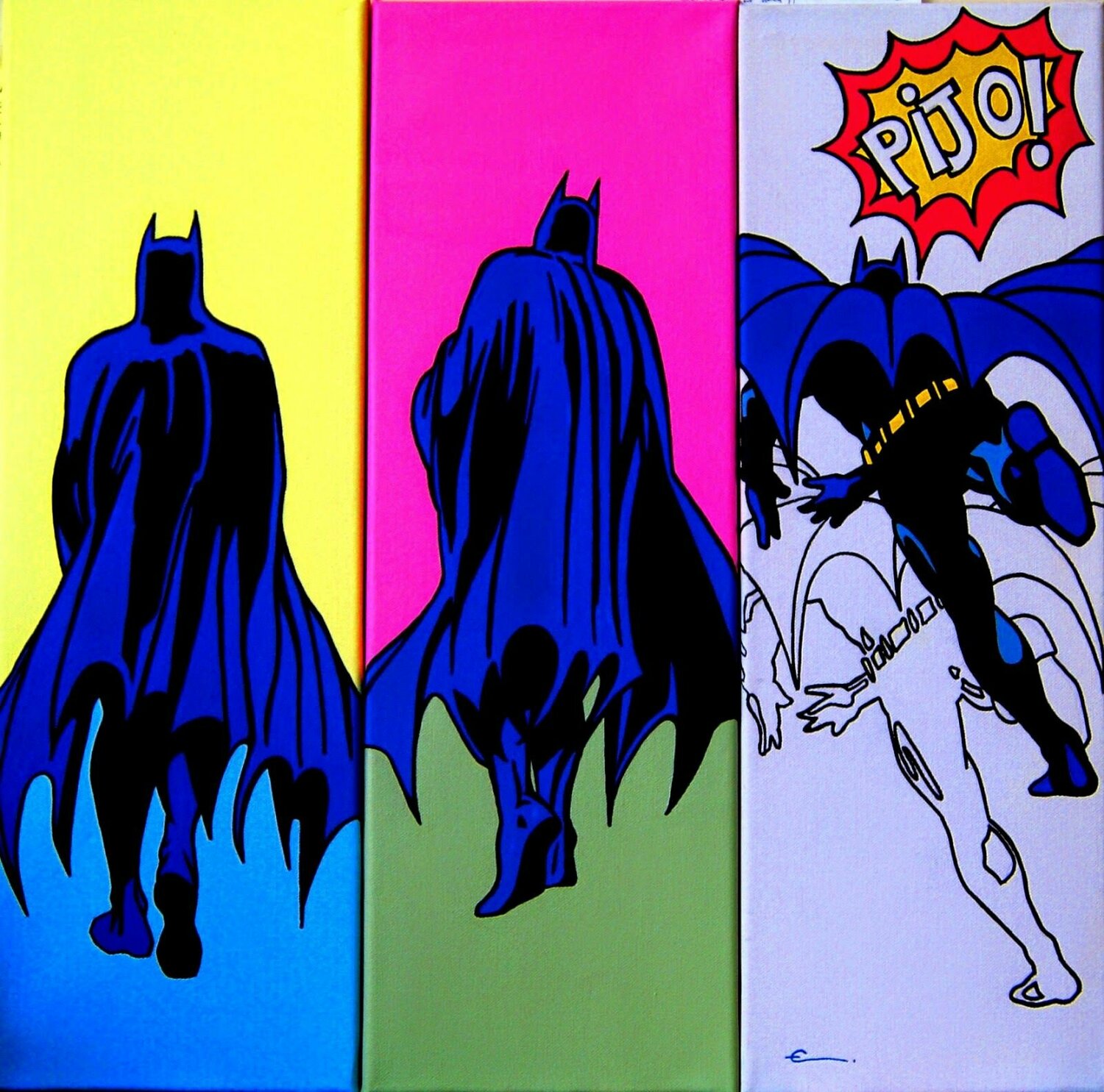 BYE BYE BATMAN by Kike Chumillas (2014) : Painting Acrylic on Canvas ...