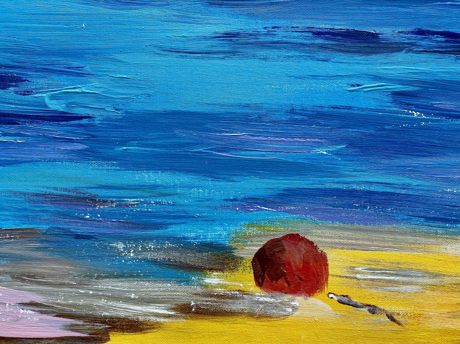 THE RED AND WHITE SAILBOAT von Mr Mindwash (2021): Malerei Acryl auf ...