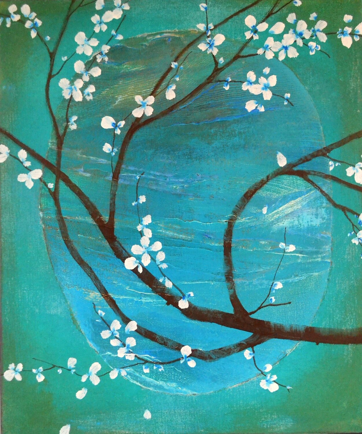 Cherry Blossom Branch Painting Acrylic