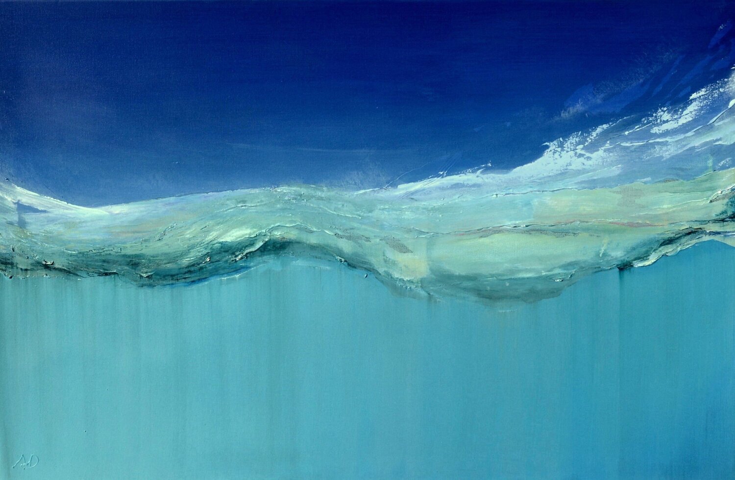 "Au Fil de l'Eau" von Sophie Duplain (2023): Malerei Acryl, Pigmente ...