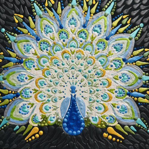 Peacock Power by Amy Diener (2024) : Painting Acrylic on Canvas - Singulart