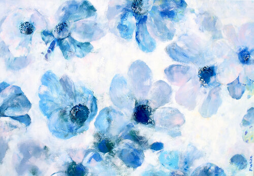 Romantique Bleu by Pascale White (2019) : Painting Acrylic, Pastel on ...