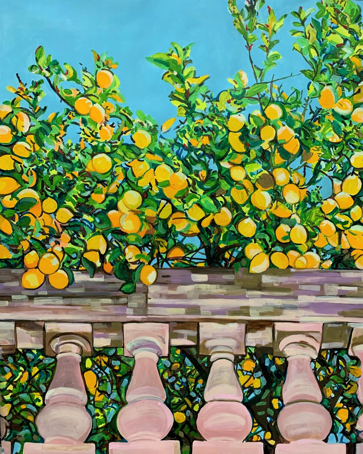 Garden With Lemon Trees / 100 x 80 x 4.5 cm de Alexandra Djokic (2022 ...