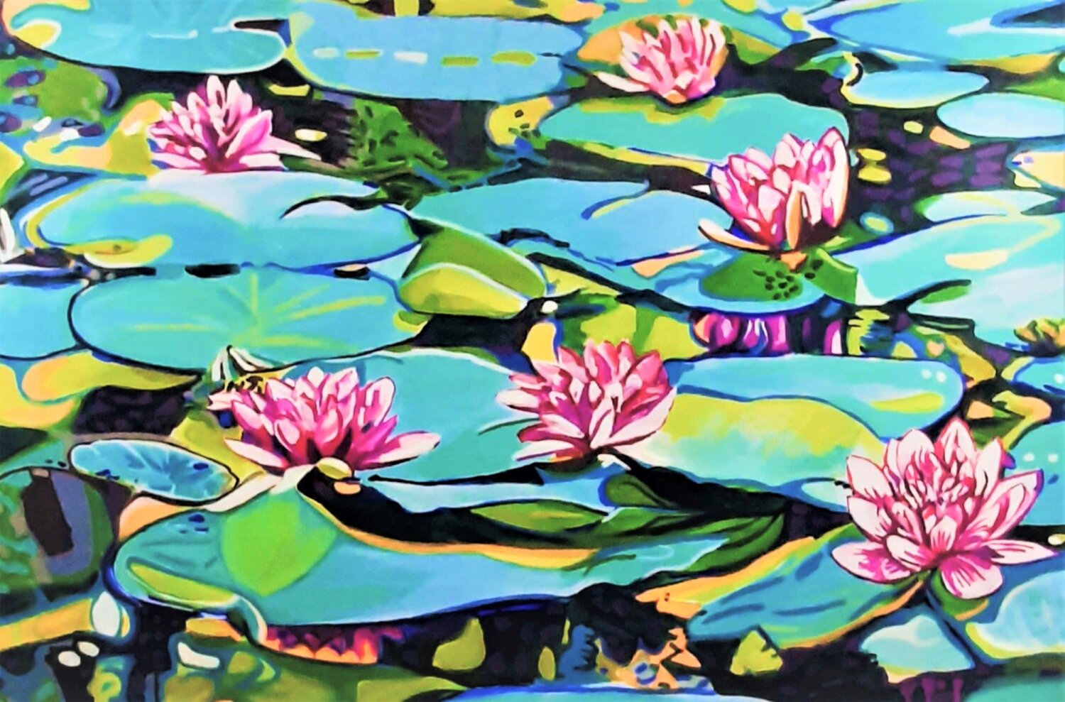 XXXL Water Lilies / 140 x 90 x 3 cm by Alexandra Djokic (2022 ...