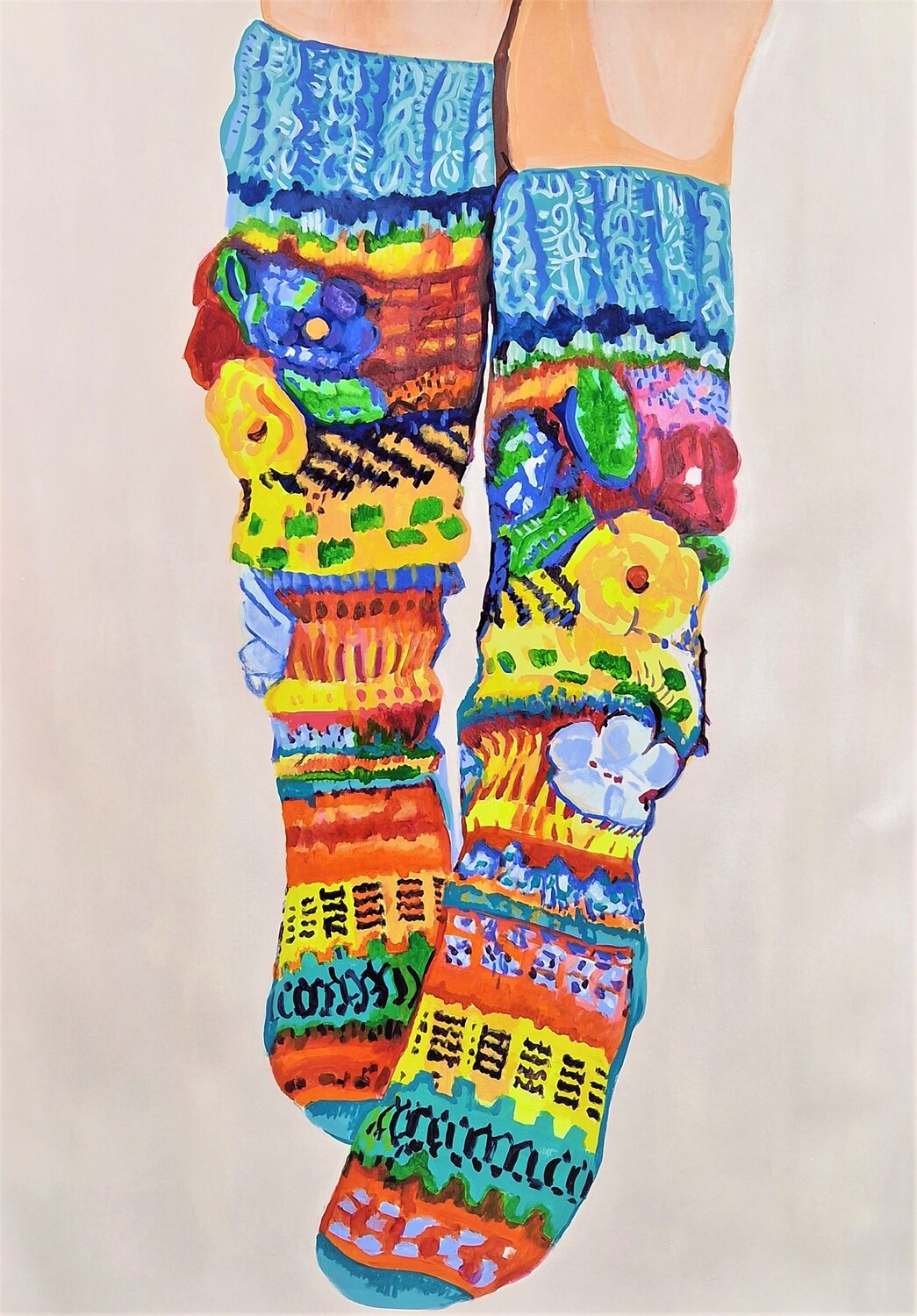 SOFTLY SOCKS / 100 X 70 cm by Alexandra Djokic (2023) : Painting ...