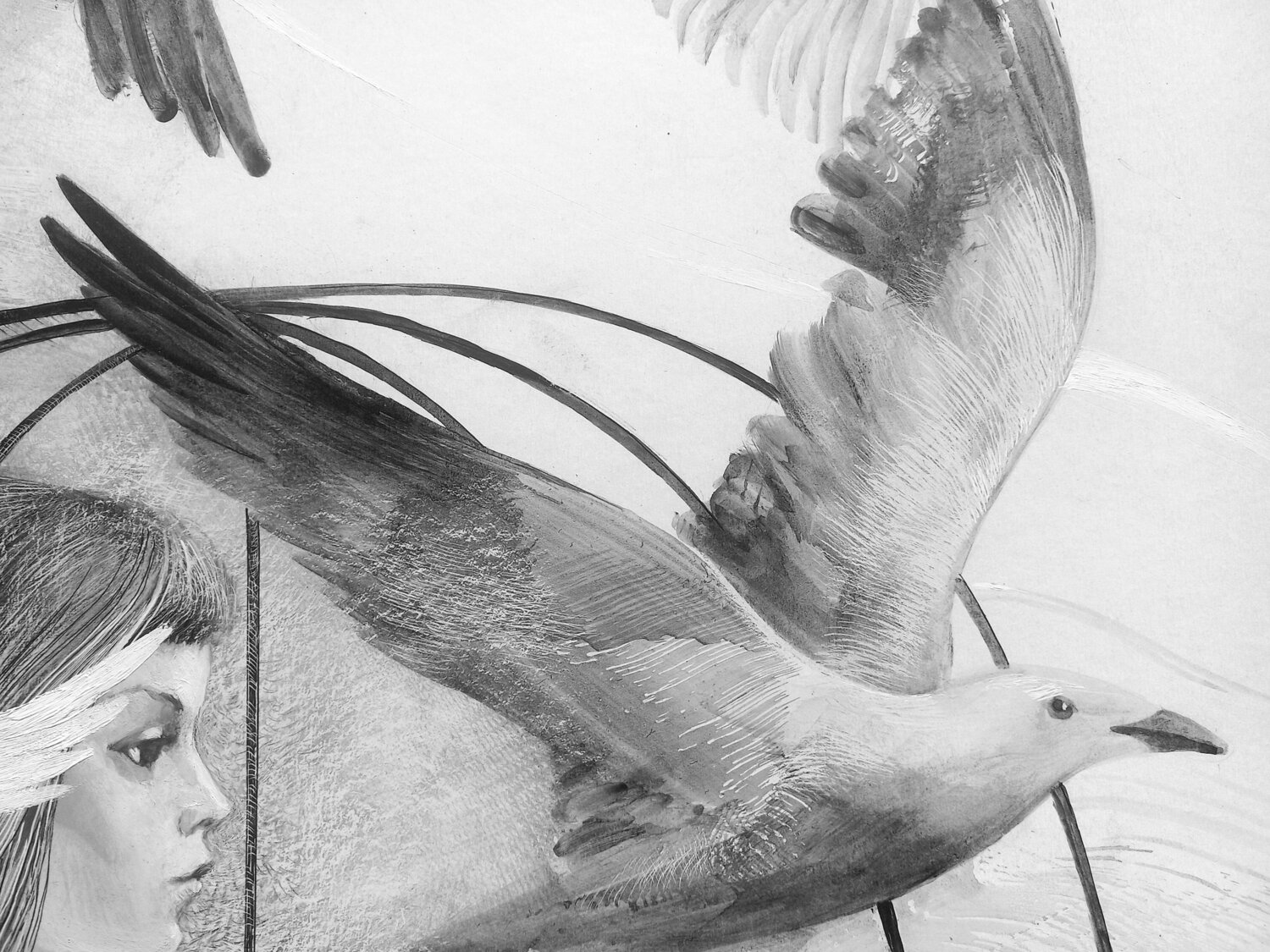 In the Cage by Lana Korolievskaia (2026) : Drawing India Ink on ...