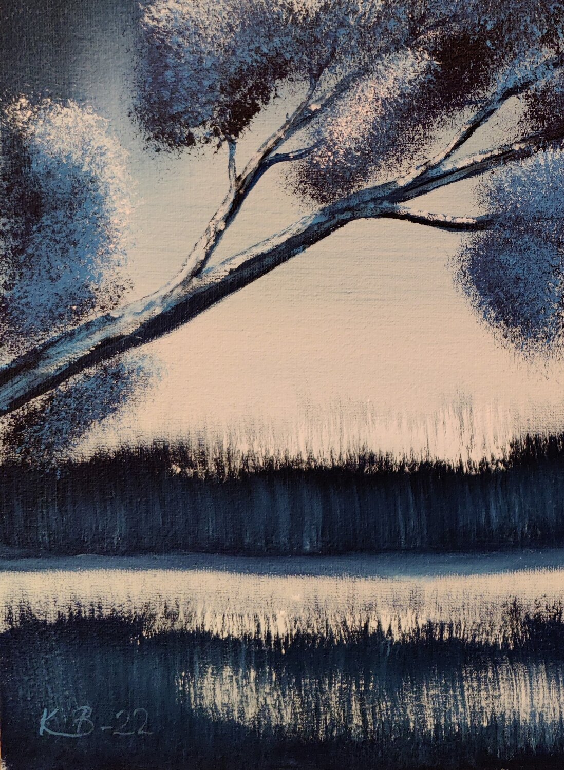 Slanted tree by Krister Björklund (2022) : Painting Oil on Canvas ...
