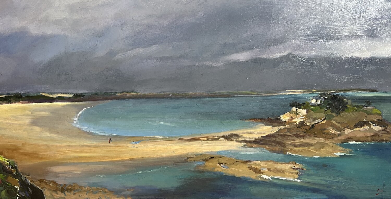 L'anse du Guesclin à Cancale von Cécile Guth (2025): Malerei Öl auf Holz - Singulart