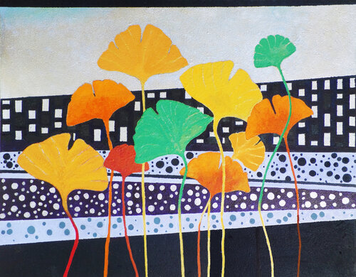 Stripe variation - Ginko in golden Autumn by Mayumi Yamakawa (2022 ...