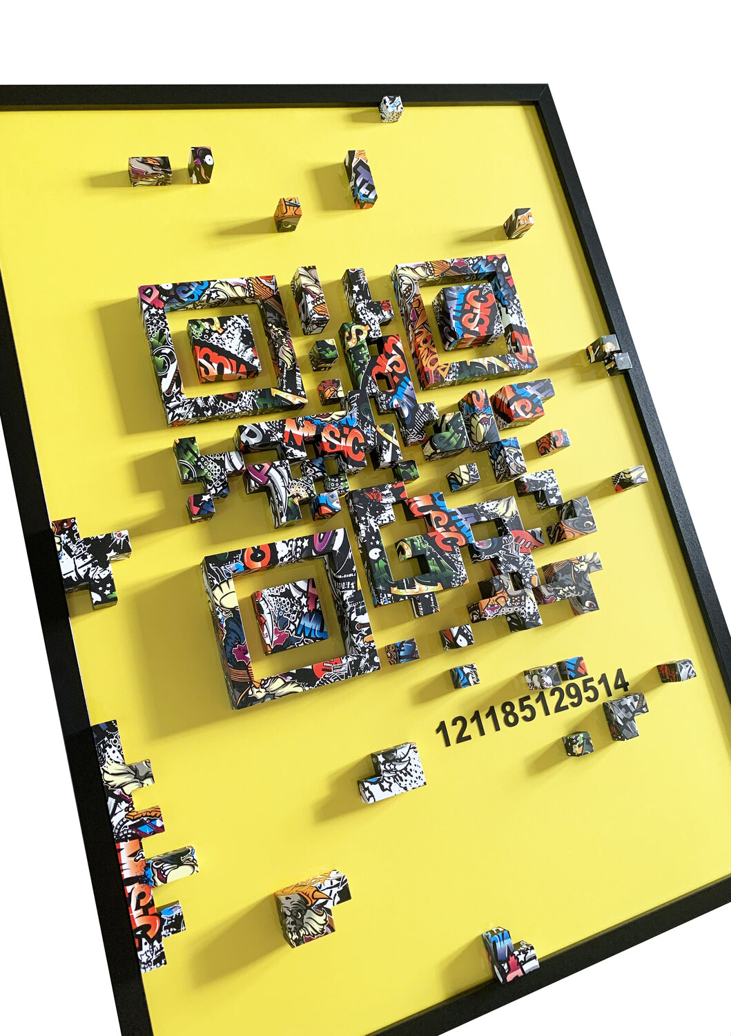 QR CODE - GRAFFITI 2.0 Yellow by Aurélien Guiho (2023) : Sculpture ...