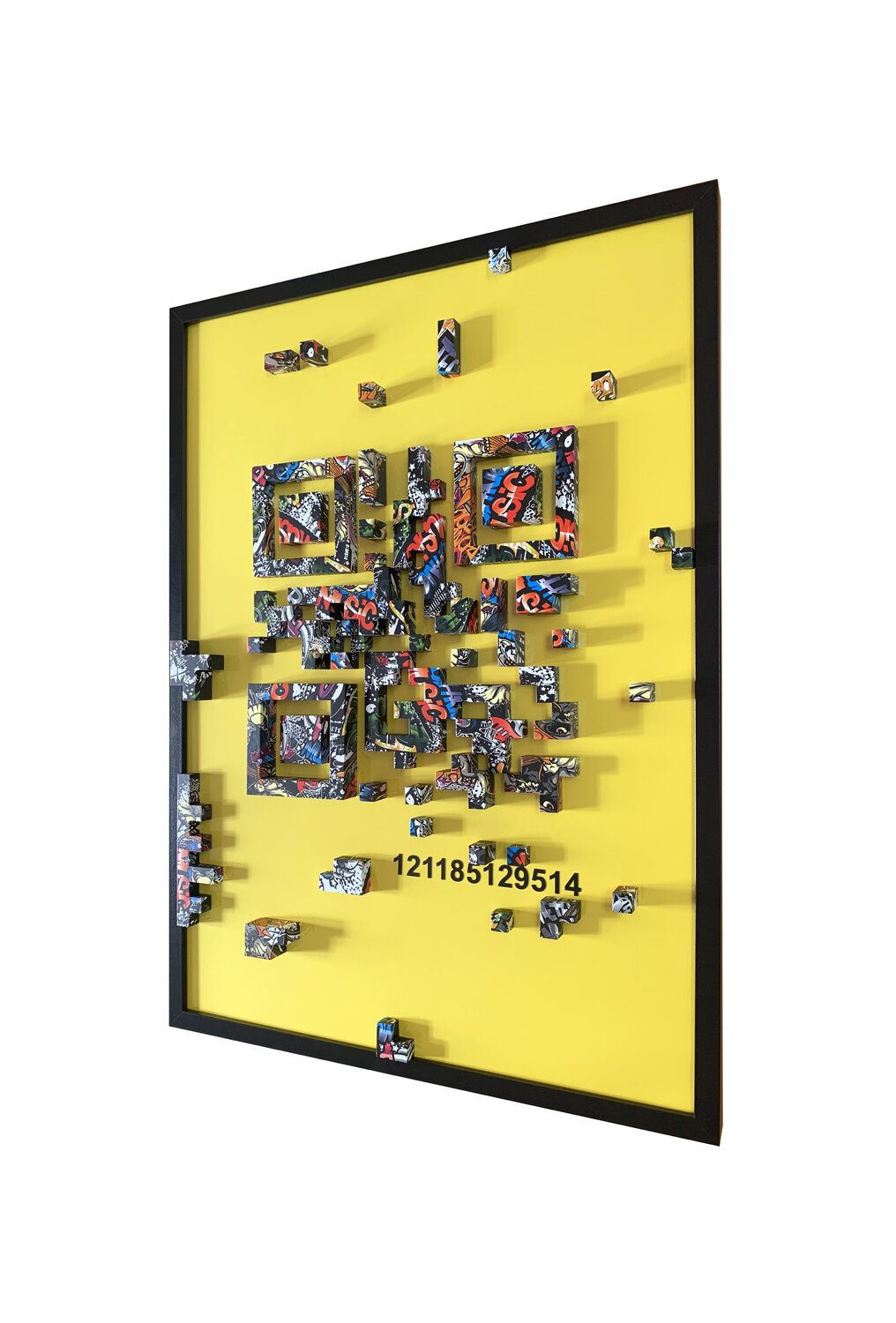 QR CODE - GRAFFITI 2.0 Yellow by Aurélien Guiho (2023) : Sculpture ...