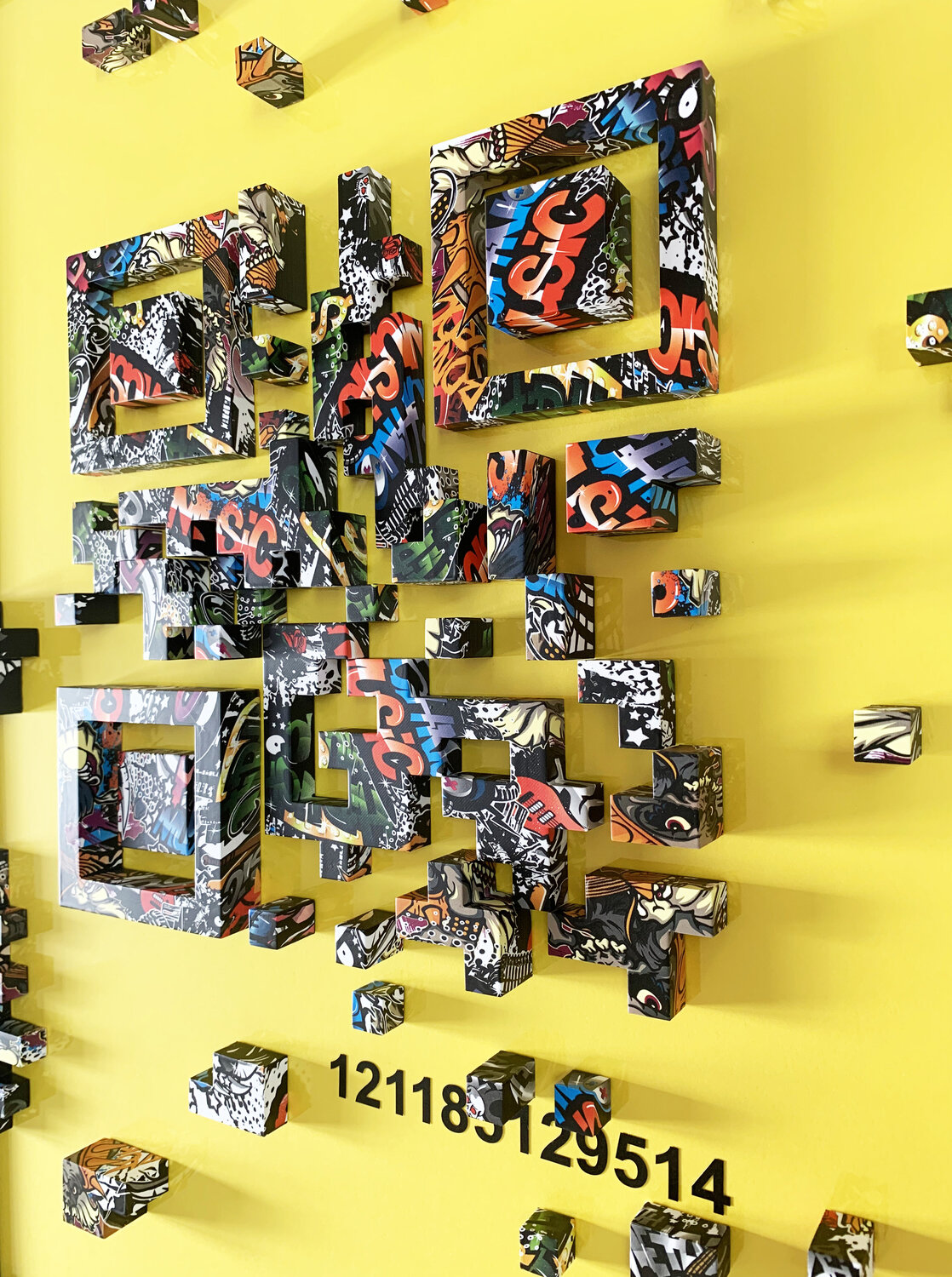 QR CODE - GRAFFITI 2.0 Yellow by Aurélien Guiho (2023) : Sculpture ...
