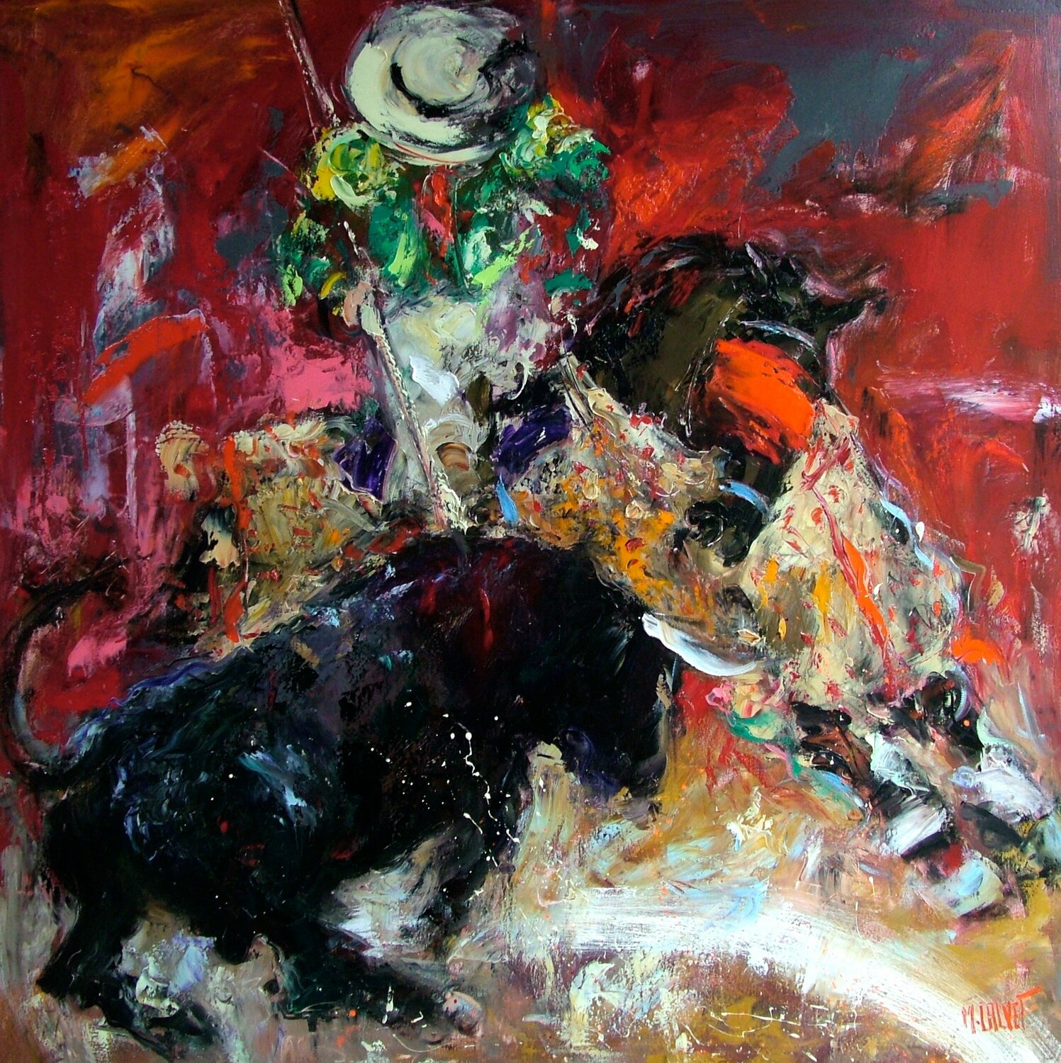 LA CHARGE by Michel Calvet (2013) : Painting Oil on Linen - SINGULART