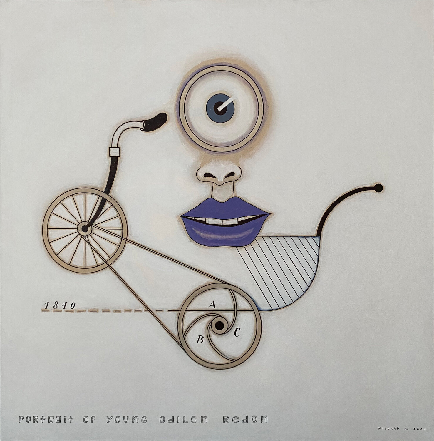 Portrait of a Young Odilon Redon by Milorad Krstic (2023) : Painting Acrylic on Canvas - Singulart