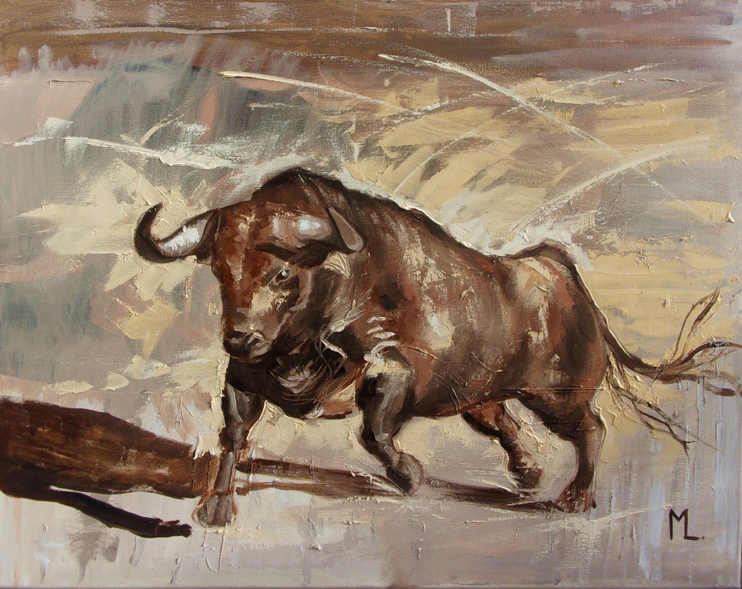 Bull Oil Painting