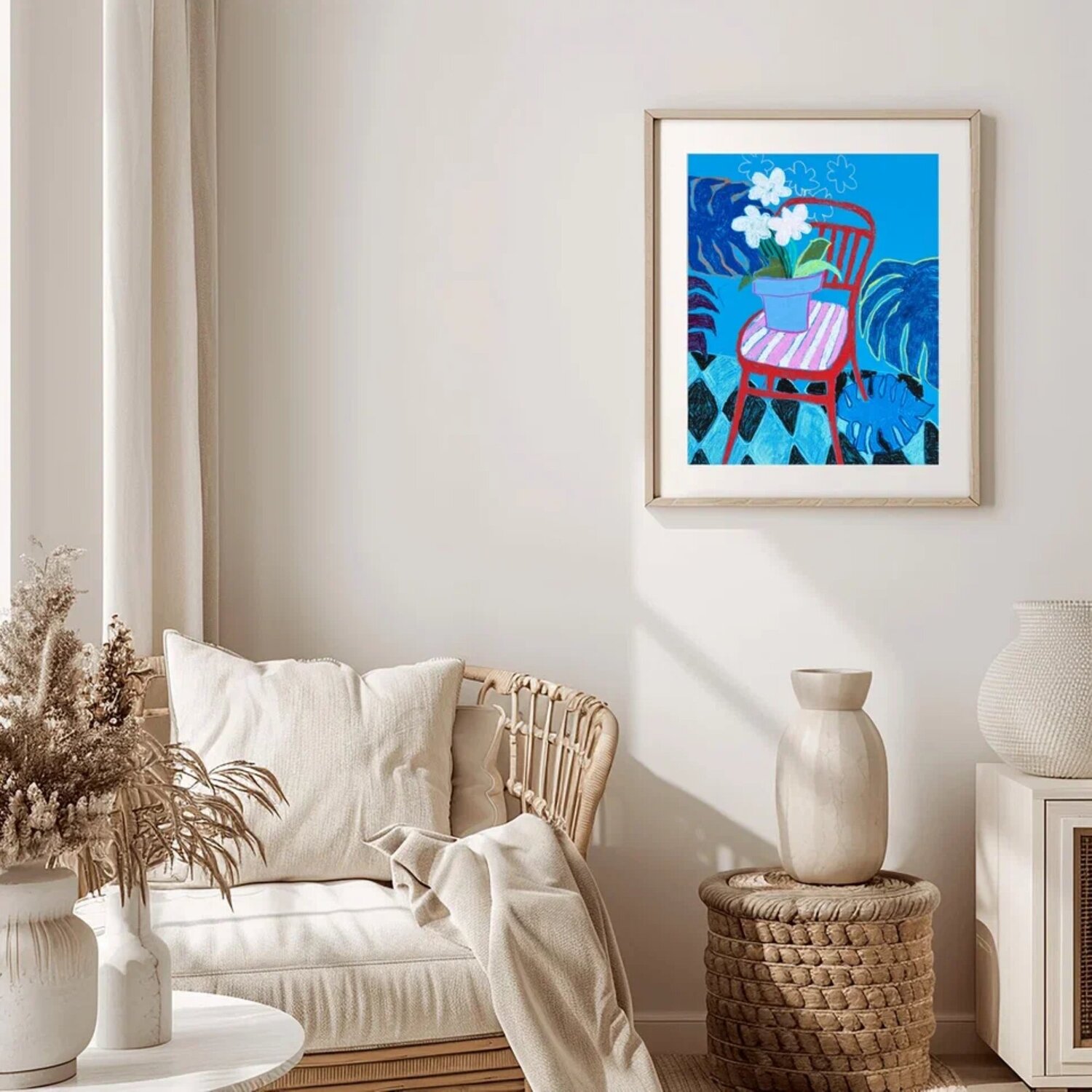 Red Chair Still Life de Sasha Robinson (2026) : Œuvre sur papier Pastel ...