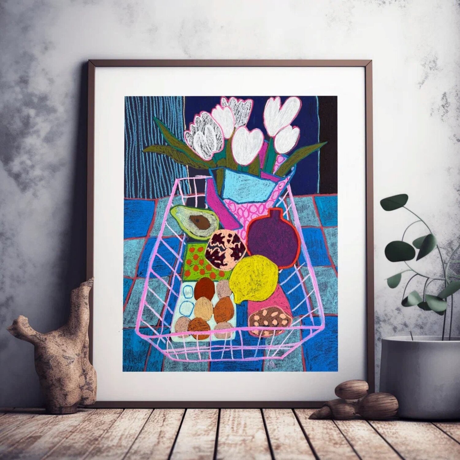 Pink Basket Still Life by Sasha Robinson (2026) : Work on Paper Oil ...