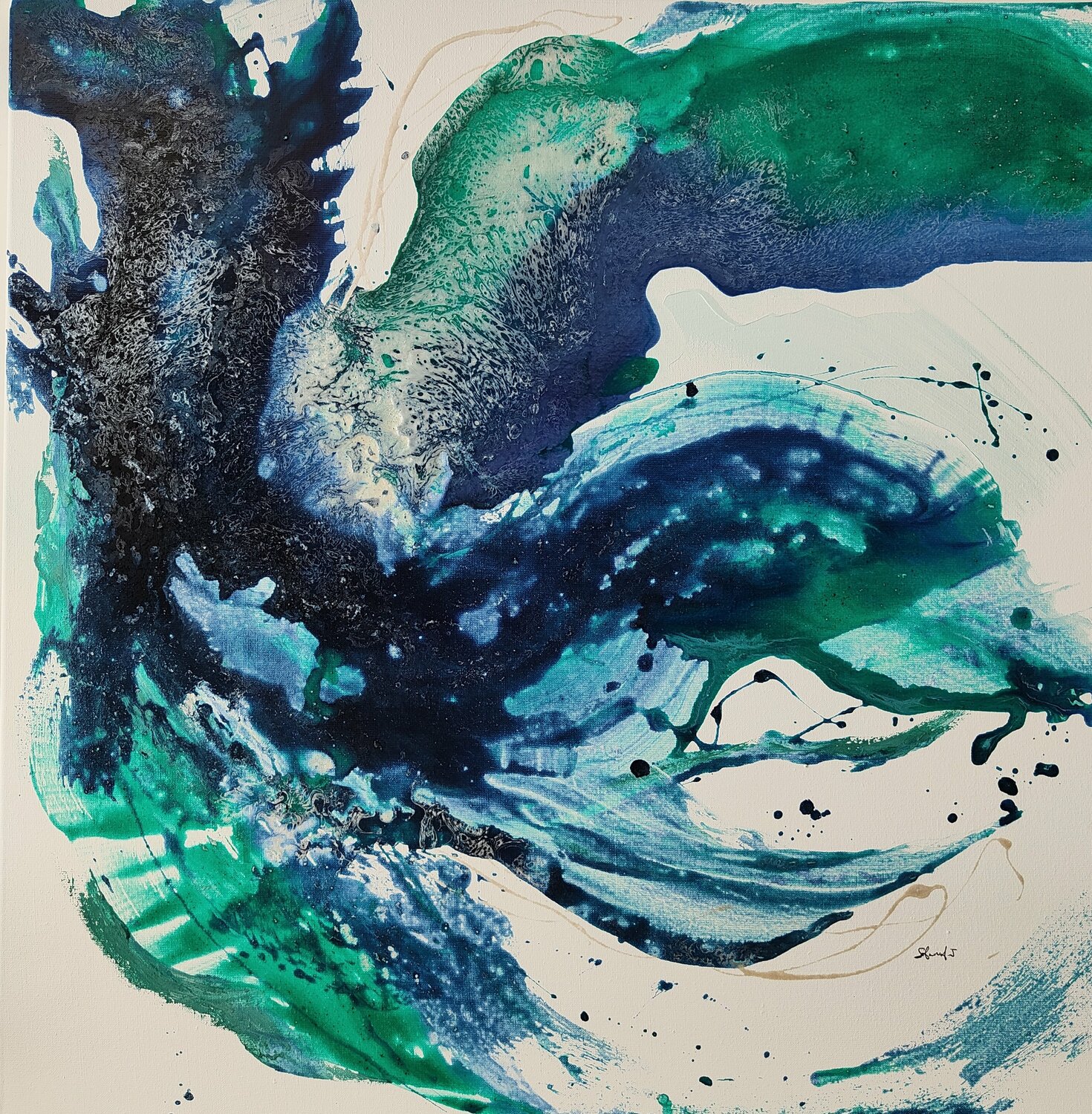 Lagoon de Johanna Sanna (2021): Pintura Acrílico, Óleo en Lienzo - Singulart