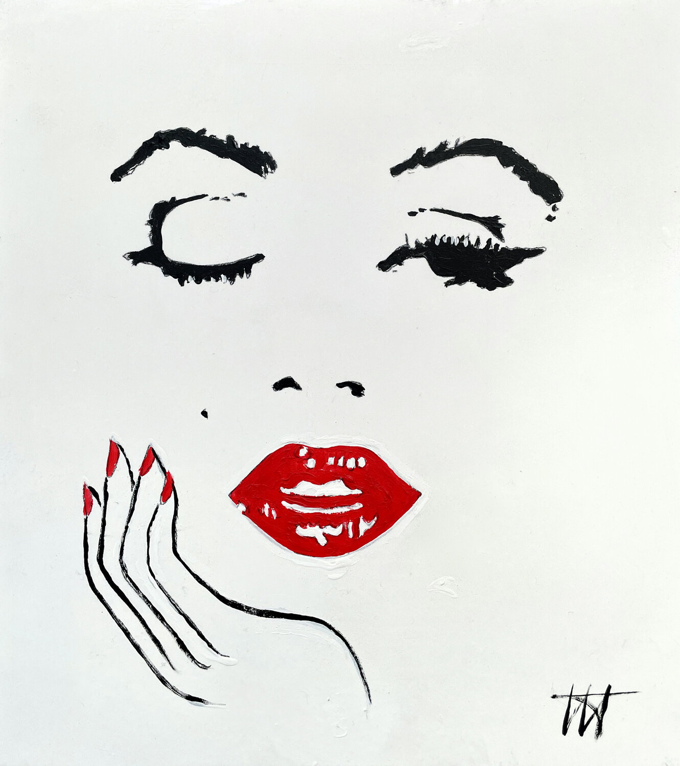 Red lips / 1 by Jean Jacques Venturini (2022) : Painting Acrylic on ...